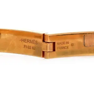Hermès Mini Clic Chaine D'ancre Bracelet Metal And Enamel - Pink