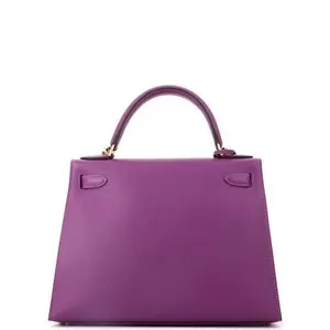 Hermès Kelly Handbag Purple Epsom With Gold Hardware 28