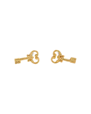 FABLE ENGLAND Key Stud Earrings - Gold