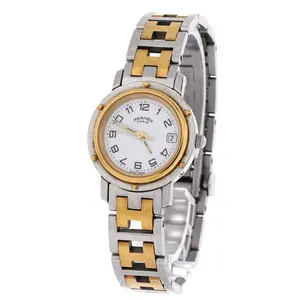 Hermès Clipper Quartz Watch Stainless Steel With Plated Metal 24