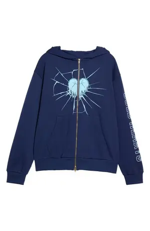 OVERTIME Elite Cold Hearts Full Zip Graphic Hoodie - Blue
