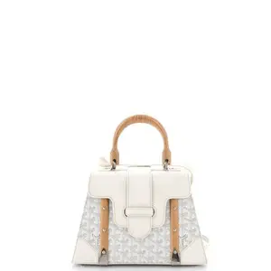 Goyard Saigon Top Handle Bag Coated Canvas With Leather Pm