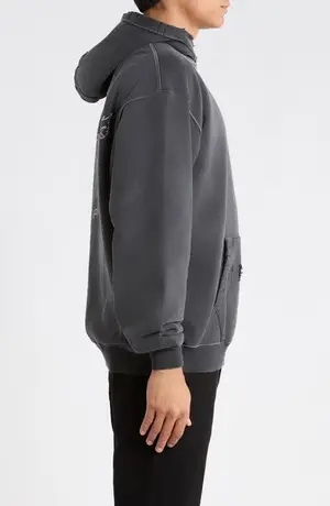 REPRESENT Duality Graphic Hoodie - Washed Black