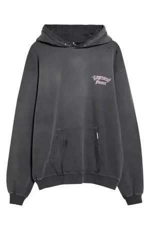 REPRESENT Duality Graphic Hoodie - Washed Black