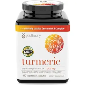 YOUTHEORY Turmeric Extra Strength 150 Vegetarian Capsules Supplement - None