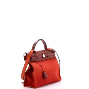 Hermès Herbag Zip Leather And Toile 31 - Red