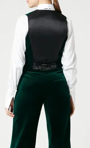 TEMPERLEY LONDON Clove Velvet Waistcoat - Emerald