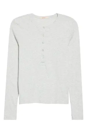 MARINE LAYER Marine Layer Mini Rib Henley Long Sleeve Top