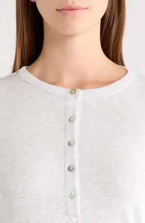 Marine Layer Mini Rib Henley Long Sleeve Top