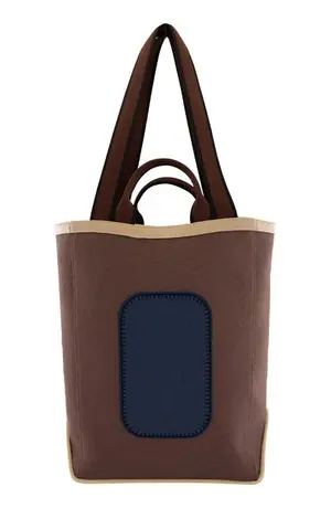 BEHNO Maison Canvas Tote - Cacao/navy