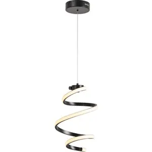 JONATHAN Y Whirl 11" 1-light Modern Minimalist Metal Helix Swirl Abstract Integrated Led Pendant - Black