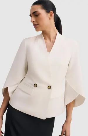 The Fold Signature Draped Cape Blazer