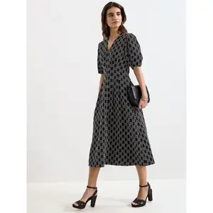 PHASE EIGHT Yasmine V-neck Printed A-line Dress
