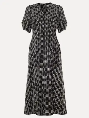 PHASE EIGHT Yasmine V-neck Printed A-line Dress