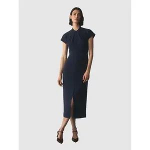 The Fold Clever Crepe Rossano Dress - Navy