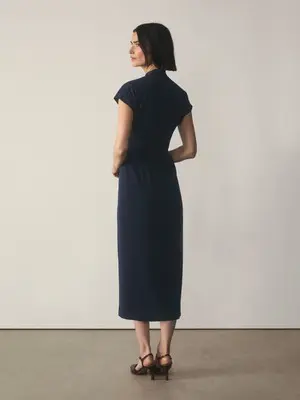 The Fold Clever Crepe Rossano Dress - Navy