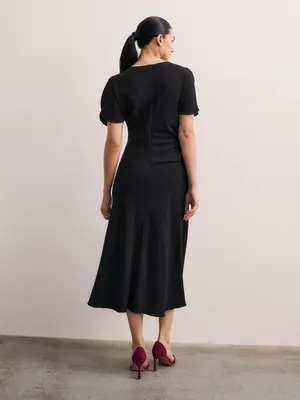 The Fold Doppio Salerno Boat-neck Midi Dress