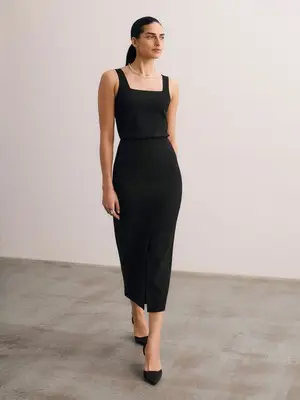 The Fold Oliena Crepe Pencil Skirt