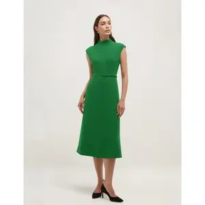 HOBBS LONDON Mae Sculpted High Neck Belted Midi Dress