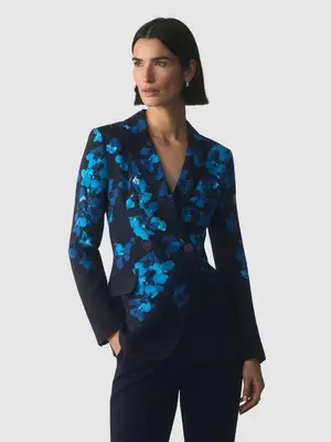 The Fold Knighton Silk Long Sleeve Blazer