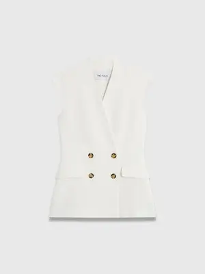 The Fold Clever Crepe Nera Sleeveless Waistcoat