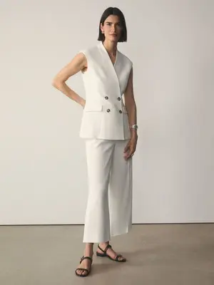 The Fold Clever Crepe Nera Sleeveless Waistcoat