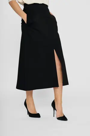 RESIDUS Amine Mid Slit Midi Skirt