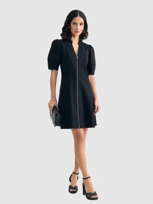 PHASE EIGHT Alima Ponte Zip A-line Dress