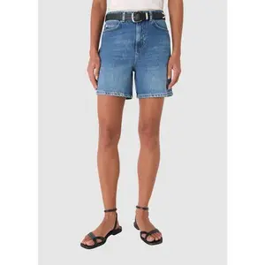 Whistles Mid Rise Relaxed Shorts - Denim