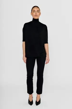RESIDUS Tomasine Jersey Turtleneck Top - Black