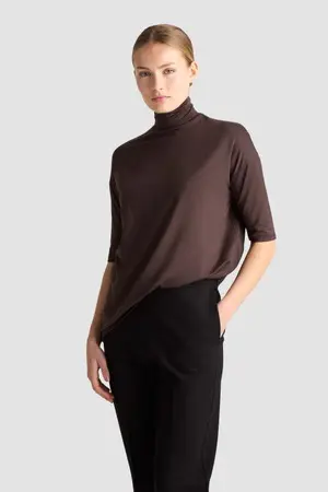 RESIDUS Tomasine Jersey Turtleneck Top - Ganache