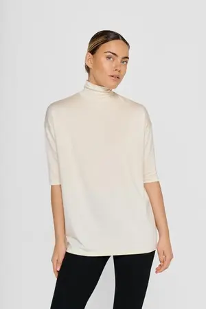 RESIDUS Tomasine Jersey Turtleneck Top - Paper