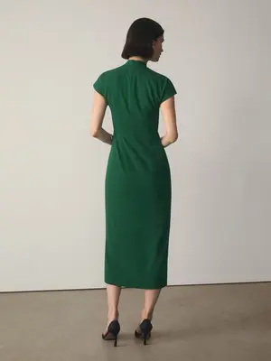 The Fold Rossano Short Sleeve High Neck Dress