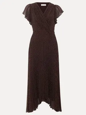 PHASE EIGHT Louisa V-neck Pleated Wrap Dress