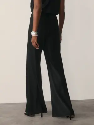 The Fold Lucena High Rise Wide Leg Trousers - Black