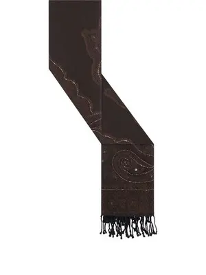 Gerard Darel Sirine Paisley Jacquard Print Scarf - Brown