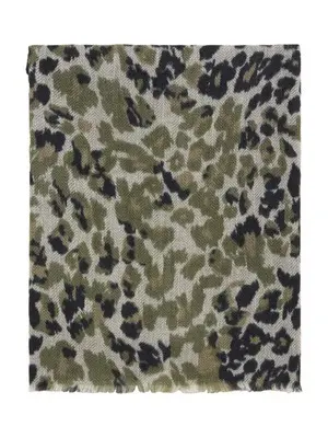 Gerard Darel Leopard Print Scarf - Medium Khaki
