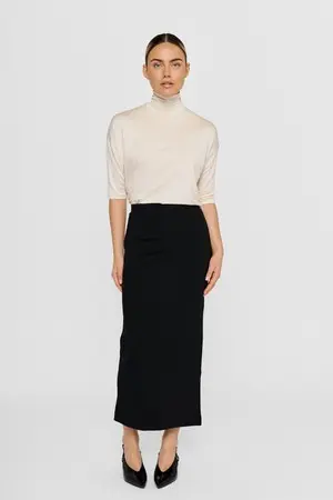 RESIDUS Straight Midi Skirt With Back Slit