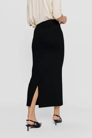RESIDUS Straight Midi Skirt With Back Slit