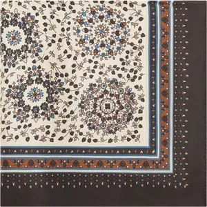 Gerard Darel Sabine Square Silk Floral Print Scarf - Ecru