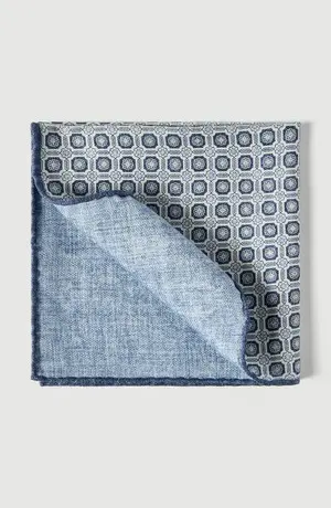 Brunello Cucinelli Silk Pocket Square With Geometric Design