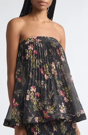 Cinq À Sept Ros Strapless Pleated Maxi Gown