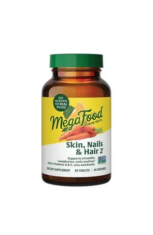 MEGAFOOD Skin, Nails & Hair 2 Vitamins For & With Biotin, Vitamin A, C, E & More, Vegan - None