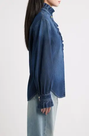 DL1961 Dl Aura Ruffle Denim Shirt