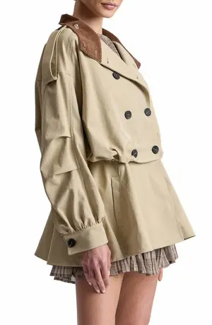 Avec Les Filles Blouson Peplum Trench Jacket