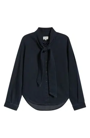DL1961 Dl Aura Simone Tie Neck Denim Shirt