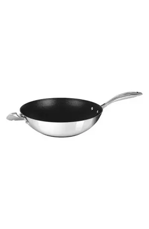 SCANPAN Haptiq 12.5-inch Stainless Steel Wok - Silver