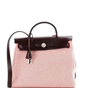 Hermès Herbag Zip Criss Viking Toile And Leather 31 - Red