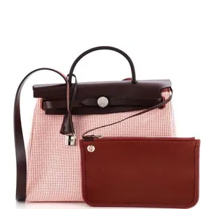 Hermès Herbag Zip Criss Viking Toile And Leather 31 - Red