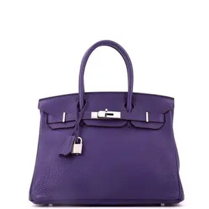 Hermès Birkin Handbag Purple Togo With Palladium Hardware 30 - Red